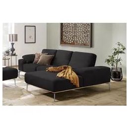 Ecksofa W.Schillig "run, Designsofa mit tollem Sitzkomfort, L-Form", schwarz (midnight w82), B:279cm H:88cm T:178cm, Longlife Xtra-Leder Z73: Naturwalkleder der Luxusklasse aus den erlesensten Rohh&auml;uten. Hautst&auml;rke 1, 1 &ndash; 1, 3 mm;ROHLEDER Jacquard-Flachgewebe Q2 W60 (63% Polyester, 37% Polyacryl);ROHLEDER Chenille-Flachgewebe Q2 W77 (68% Polyacryl, 32% Polyester);Stoff S37 (100% Polyester), Sofas,