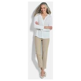 Stoffhose GOLDNER "Kurzgr&ouml;&szlig;e Elegante 7/8-Hose mit Schlupfbund", Damen, Gr. 23, K-Gr, beige, Obermaterial: 67% Baumwolle CO. 28% Polyamid PA. 5% Elasthan EL., schmal, Hosen Stoffhose, figurschmeichelde Schnittf&uuml;hrung