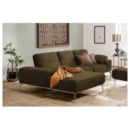Ecksofa W.Schillig "run, Designsofa mit tollem Sitzkomfort, L-Form", gr&uuml;n (camouflage w82), B:279cm H:88cm T:178cm, Longlife Xtra-Leder Z73: Naturwalkleder der Luxusklasse aus den erlesensten Rohh&auml;uten. Hautst&auml;rke 1, 1 &ndash; 1, 3 mm;ROHLEDER Jacquard-Flachgewebe Q2 W60 (63% Polyester, 37% Polyacryl);ROHLEDER Chenille-Flachgewebe Q2 W77 (68% Polyacryl, 32% Polyester);Stoff S37 (100% Polyester), Sofas, 