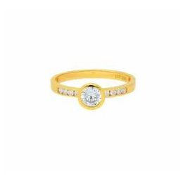 Adelia&acute;s Solit&auml;rring ADELIA ́S "Solit&auml;rring 333 Gold ( 8K ) mit Zirkonia &ndash; Goldring Diamant" Gr. 52, gold, Fingerringe, Damen, 52, Gold, Goldring Diamant