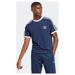 T-Shirt Adidas ORIGINALS "ADICOLOR CLASSICS 3-STREIFEN", Herren, Gr. XS, blau (night indigo), Obermaterial: 100% Baumwolle, bestickt, normal, Rundhals, Shirts T-Shirt, schmale Passform, Kurzarm, mit kontrastierendem Saum, aus Baumwolle