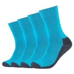 Sportsocken Camano "pro tex 4er Pack", Herren, Gr. 43-46, blau (turquoise), 53% Baumwolle, 25% Polyester, 20% Polyamid, 2% Elasthan, Colorblocking, Socken Sportsocken