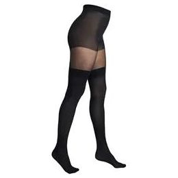 Feinstrumpfhose Camano "overknee stripes 1er Pack", Damen, Gr. S, schwarz, 89% Polyamid, 11% Elasthan, Strumpfhosen Feinstrumpfhose