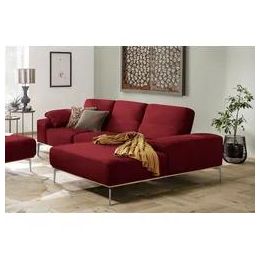 Ecksofa W.Schillig "run, Designsofa mit tollem Sitzkomfort, L-Form", rot (light brick w82), B:279cm H:88cm T:178cm, Longlife Xtra-Leder Z73: Naturwalkleder der Luxusklasse aus den erlesensten Rohh&auml;uten. Hautst&auml;rke 1, 1 &ndash; 1, 3 mm;ROHLEDER Jacquard-Flachgewebe Q2 W60 (63% Polyester, 37% Polyacryl);ROHLEDER Chenille-Flachgewebe Q2 W77 (68% Polyacryl, 32% Polyester);Stoff S37 (100% Polyester), Sofas, 