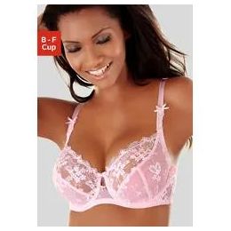 B&uuml;gel-BH Lascana, Damen, Gr. 75, Cup F, rosa (ros&eacute;, creme), Spitze, Obermaterial: 60% Polyamid, 20% Elasthan, 20% Polyester, BHs B&uuml;gel-BH, mit Stickerei-Spitze, als Dessous-Set kombinierbar, gro&szlig;e Gr&ouml;&szlig;en