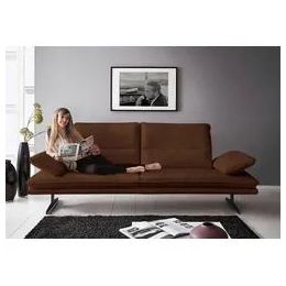 2,5-Sitzer W.Schillig "broadway, Designsofa mit tollem Sitzkomfort", braun (tabacco z69), B:236cm H:94cm T:96cm, Longlife Xtra-Leder Z69: Das feinnarbige, gedeckte Softleder Z69 besticht durch seine au&szlig;ergew&ouml;hnliche Weichheit im trendigen &raquo;Vintage-Look&laquo;, Hautst&auml;rke 0, 9 - 1, 1 mm, Sofas, Sitztiefenverstellung, Kopfteil- & Seitenteilverstellung, Breite 216cm