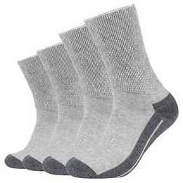 Socken Camano "pro tex 4er Pack", Damen, Gr. 35-38, grau (light grau melange), 60% Baumwolle, 37% Polyester, 2% Elasthan, 1% Polyamid, Colorblocking, Socken Socken