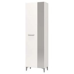 Garderobenschrank Inosign "Como, Kleiderschrank, Stauraumschrank, Flurschrank, H&ouml;he 195 cm", wei&szlig; (opaque wei&szlig;), B:58cm H:195cm T:35cm, Holzwerkstoff, MDF, Schr&auml;nke, Garderobenschrank, in Opaque Wei&szlig; mit MDF-beschichtet Fronten, mit Spiegel