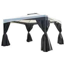 Pavillon Sojag "Malta 1014 Schwarz", schwarz, B/H/T: 430cm x 271cm x 305cm, Pavillons, 305x430x271cm, massive Konstruktion aus Aluminium