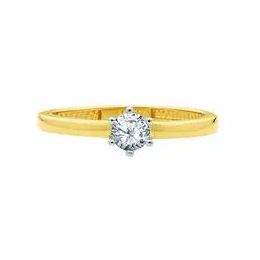 Adelia&acute;s Solit&auml;rring ADELIA ́S "Solit&auml;rring 585 Gold ( 14K ) mit Zirkonia &ndash; Goldring Diamant" Gr. 52, silber, Fingerringe, Damen, 52, Gold, Goldring Diamant