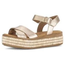 Plateausandaletten Gabor "Plateau Sandale", Damen, Gr. 40, gold, Schuhe