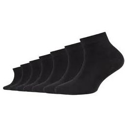 Kurzsocken Camano "7er Pack", M&auml;dchen, Gr. 27-30, schwarz, 75% Baumwolle, 24% Polyamid, 1% Elasthan, uni, Socken