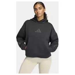 Kapuzensweatshirt Adidas SPORTSWEAR "Adidas Z.N.E. MIT KAPUZE", Damen, Gr. M, schwarz, Obermaterial: 57% Polyester, 43% Baumwolle, angesetztes B&uuml;ndchen, Sweatshirts
