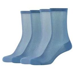 Socken Camano "4er Pack", Damen, Gr. 35-38, blau (cerulean), 47% Baumwolle, 45% Polyamid, 7% Polyester, 1% Elasthan, gestreift, Socken Socken
