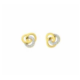 Adelia&acute;s Paar Ohrh&auml;nger ADELIA ́S "Ohrstecker Ohrringe 585 Gold ( 14K ) mit Zirkonia &ndash; Goldohrringe", silber, Ohrringe, Damen, Damen, Gold, Goldohrringe