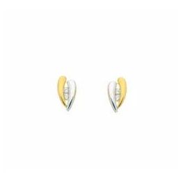 Adelia&acute;s Paar Ohrh&auml;nger ADELIA ́S "Ohrstecker Ohrringe 333 Gold ( 8K ) mit Zirkonia &ndash; Goldohrringe", silber, Ohrringe, Damen, Damen, Gold, Goldohrringe