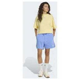 Shorts Adidas SPORTSWEAR "W 3SS FL SHORT", Damen, Gr. L, N-Gr, blau fusion, normal, gr., Obermaterial: 70% Baumwolle, 30% Polyester, Hosen Shorts