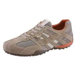 Sneaker Geox "U SNAKE", Herren, Gr. 43, beige, Textil, Veloursleder, Schuhe Sneaker, Freizeitschuh, Schn&uuml;rschuh mit Geox Spezial Membran