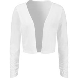 CR&Eacute;ATION L Damen Shirtjacke mit Raffung wei&szlig; Gr&ouml;&szlig;e 40