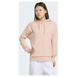 Kapuzensweatshirt Adidas SPORTSWEAR "ESSENTIALS SMALL LOGO FRENCH TERRY HOODIE", Damen, Gr. XL, blush pink, wei&szlig;, Obermaterial: 70% Baumwolle, 30% Polyester, angesetztes B&uuml;ndchen, Sweatshirts