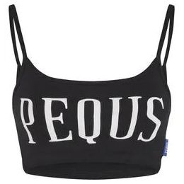 Sport-BH PEQUS "PEQUS PEQUS Logo Bra Top", Damen, Gr. XS, Cup 0, schwarz, 95% Baumwolle, 5% Elasthan, BHs Sport-BH