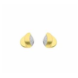 Adelia&acute;s Paar Ohrh&auml;nger ADELIA ́S "Ohrstecker Ohrringe 585 Gold ( 14K ) mit Zirkonia &ndash; Goldohrringe", silber, Ohrringe, Damen, Damen, Gold, Goldohrringe