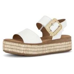 Plateausandaletten Gabor "Plateau Sandale", Damen, Gr. 36, creme, Schuhe