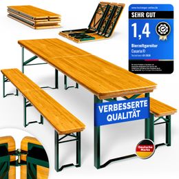 Casaria Bierzeltgarnitur 220cm klappbar 10 Personen hohe Belastbarkeit massives Holz