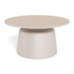 Mid.you Couchtisch Santorini, Grau, Beige, Metall, Keramik, rund, S&auml;ule, 70x39x70 cm, Wohnzimmer, Wohnzimmertische, Couchtische, Couchtische Keramik