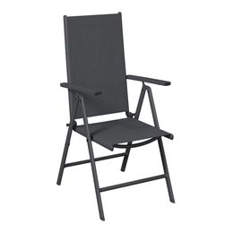 Ambia Garden Gartensessel, Anthrazit, Metall, Textil, A-Form, 54x107x66 cm, wetterfest, inklusive Armlehnen, faltbar, Gartenm&ouml;bel, Gartenst&uuml;hle, Gartenst&uuml;hle