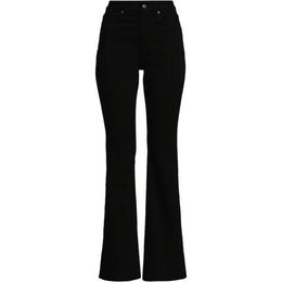 LANDS' END Skinny Fit High Waist Schlagjeans Schwarz, Damen,  Schwarz, Baumwolle/Elasthan/Polyester, by Lands' End