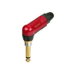 NEUTRIK NP2RX-AU-SILENT 2 poliger 6.35 mm Klinkenstecker, rechtwinklig, vergoldete Kontakte, rote Beschichtung,