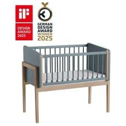 Beistellbett Paidi "LITTLE CLOUD", blau (buche, mattblau), B:99cm H:110cm T:57cm, Holz teilmassiv, Babybetten, mit Lattenrost, variabel h&ouml;henverstellbar, umbaubar zum Tiny Sofa