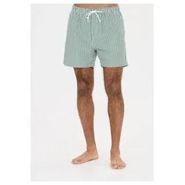 Badeshorts NOU "Ciro", Herren, Gr. S, US-Gr&ouml;&szlig;en, gr&uuml;n, wei&szlig;, 100% Polyester, gestreift, Badehosen Badeshorts, aus schnell trocknendem Material