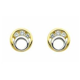 Adelia&acute;s Paar Ohrh&auml;nger ADELIA ́S "Ohrstecker Ohrringe 333 Gold ( 8K ) mit Zirkonia &ndash; Goldohrringe", silber, Ohrringe, Damen, Damen, Gold, Goldohrringe