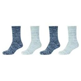 Socken Camano "4er Pack", Damen, Gr. 35-38, blau (winter sky), 98% Polyamid, 2% Elasthan, meliert, Socken Socken