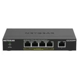 Netgear Netzwerk-Switch "GS305PP", schwarz, B:8,5cm H:16,7cm T:23,9cm, Netzwerk-Switches