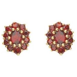 Adelia&acute;s Paar Ohrh&auml;nger ADELIA ́S "Ohrstecker Ohrringe 333 Gold ( 8K ) mit Granat &ndash; Goldohrringe", gold, Ohrringe, Damen, Damen, Gold, Goldohrringe