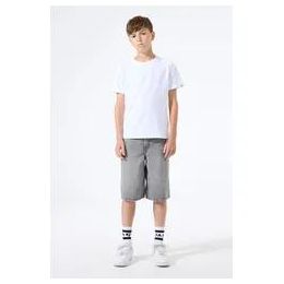 Jeansbermudas Garcia "Jayson Short", Jungen, Gr. 164, N-Gr, medium used grau, Denim/Jeans, Obermaterial: 100% Baumwolle, unifarben, normal knielang, Jeans, mit weitem Bein, for Boys