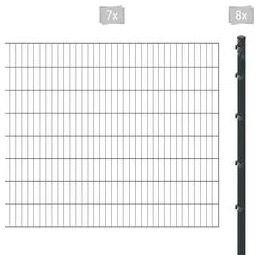 Einstabmattenzaun Arvotec "ESSENTIAL 160 zum Aufschrauben", grau (anthrazit), H:160cm, Kunststoff, Stahl, Zaunelemente, Zaunh&ouml;he 160 cm, Zaunl&auml;nge 2 - 60 m