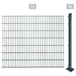 Doppelstabmattenzaun Arvotec "EASY 143 zum Aufschrauben", grau (anthrazit), H:143cm, Kunststoff, Stahl, Zaunelemente, Zaunh&ouml;he 143 cm, Zaunl&auml;nge 2 - 60 m