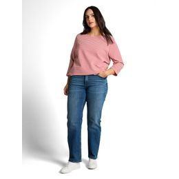 Tom Tailor sheego Gro&szlig;e Gr&ouml;&szlig;en T-Shirt, pink offwhite regular stripe, Gr&ouml;&szlig;e 44 - Damen
