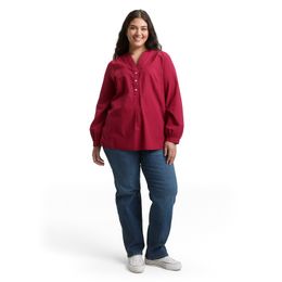 Tom Tailor sheego Gro&szlig;e Gr&ouml;&szlig;en Langarmbluse, rumba red, Gr&ouml;&szlig;e 48 - Damen