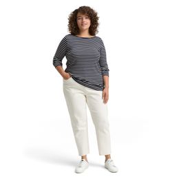 Tom Tailor sheego Gro&szlig;e Gr&ouml;&szlig;en Langarmshirt, navy offwhite tee stripe, Gr&ouml;&szlig;e 46 - Damen