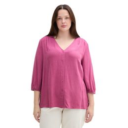 Tom Tailor sheego Gro&szlig;e Gr&ouml;&szlig;en Klassische Bluse, pink velvet melange, Gr&ouml;&szlig;e 44 - Damen