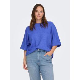 Only sheego Gro&szlig;e Gr&ouml;&szlig;en Strickpullover, ultramarine detail:melange, Gr&ouml;&szlig;e M - Damen