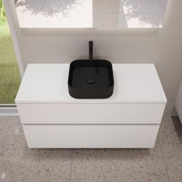 evineo ineo5 evo Unterschrank B: 120 cm mit 2 Ausz&uuml;gen, ineo7 Waschtisch B: 37,5 cm schwarz matt,, BE0959WM+BE0965WM+BE0940BM,