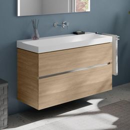 Geberit Xeno&sup2; Doppelwaschtisch, evineo ineo5 evo Unterschrank B: 120 cm, 2 Ausz&uuml;ge, mit Griffmulde,, 500552011+BE0979OA,