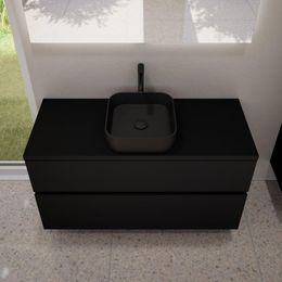evineo ineo5 evo Unterschrank B: 120 cm mit 2 Ausz&uuml;gen, ineo7 Waschtisch B: 37,5 cm schwarz matt,, BE0959BM+BE0965BM+BE0940BM,