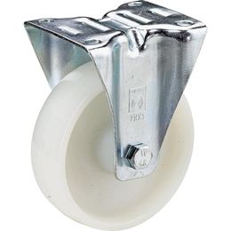 Wicke Polyamid-Rad, Geh&auml;use Stahlblech, Rad-&Oslash; x Breite 100 x 38 mm, Bockrolle, Gleitlager, Bauh&ouml;he 125 mm